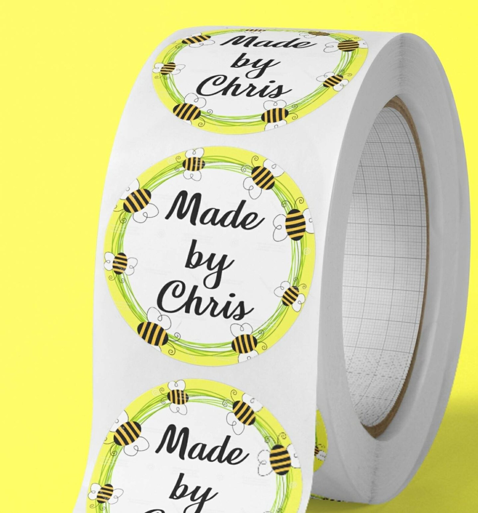Personalised Handmade by Bees Frame Design Customised Name Label ...