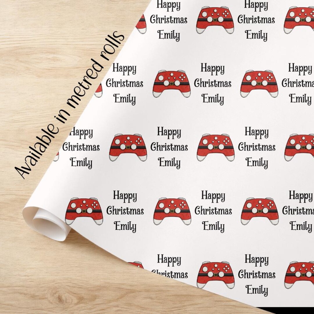 Christmas Game Controller SANTA Wrapping Paper Gift ROLLS Personalised ...