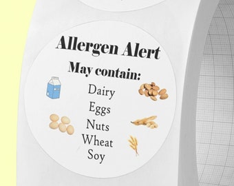Food Allergy Labels for Baking Businesses 14 Allergens - Etsy