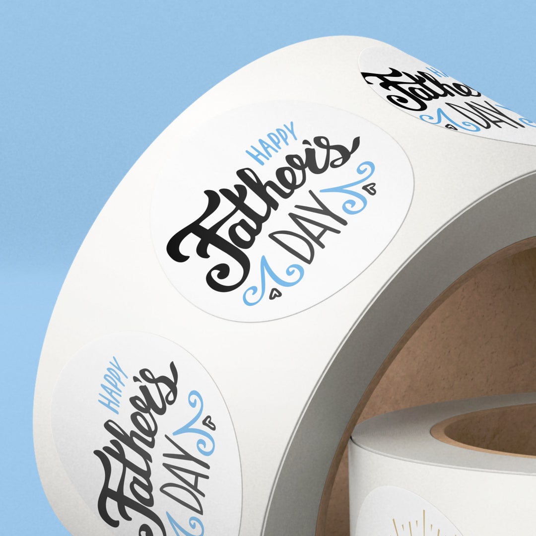 Happy Fathers Day Stickers Label. Fathers Day Gift Dad Present, Round Stickers, Waterproof Ink ...