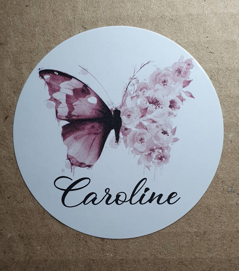 Personalised Butterfly Design Customised Name Label. Packaging ...