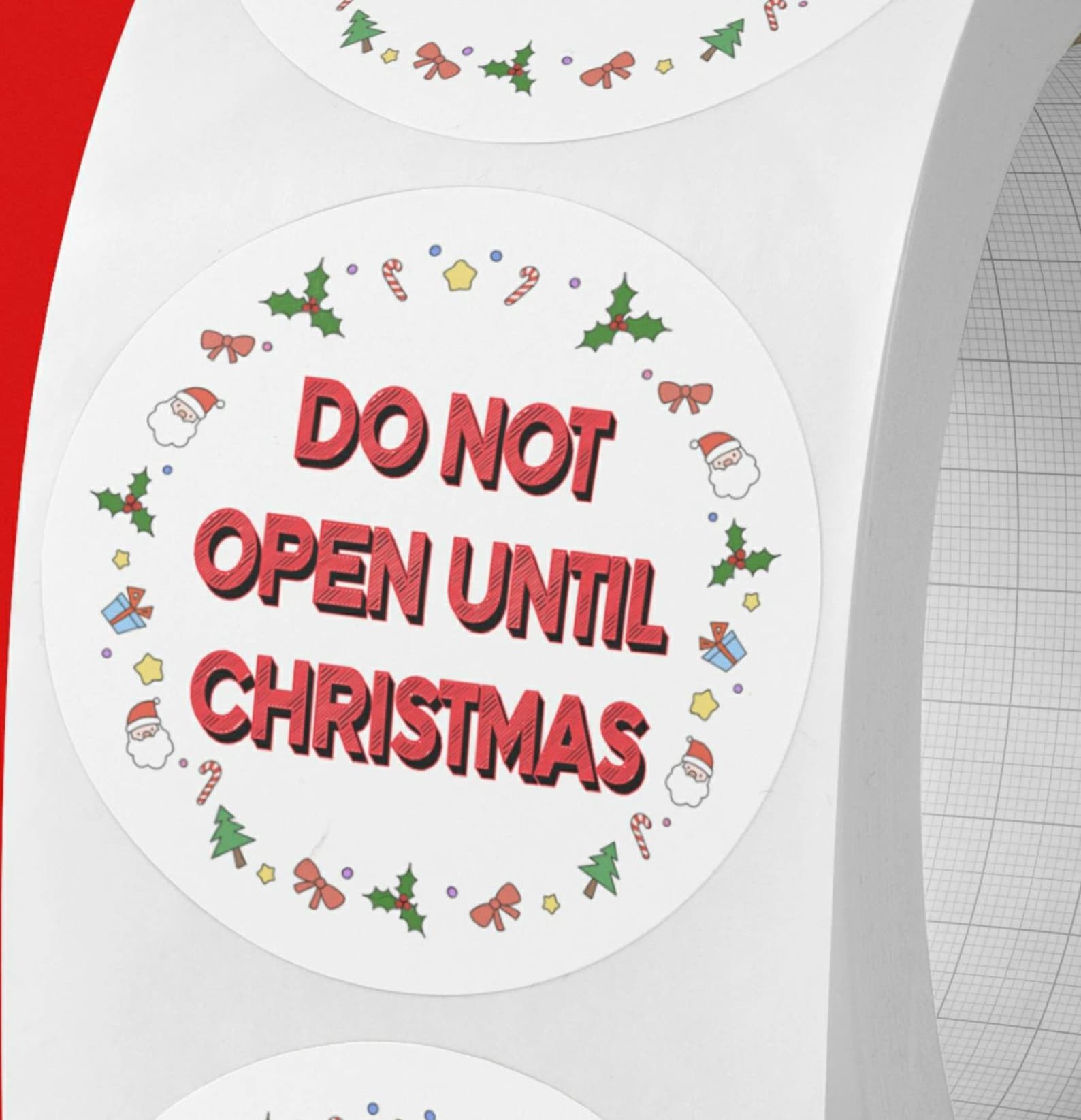 Do not open until Christmas stickers kids. Gift wrap Round | Etsy