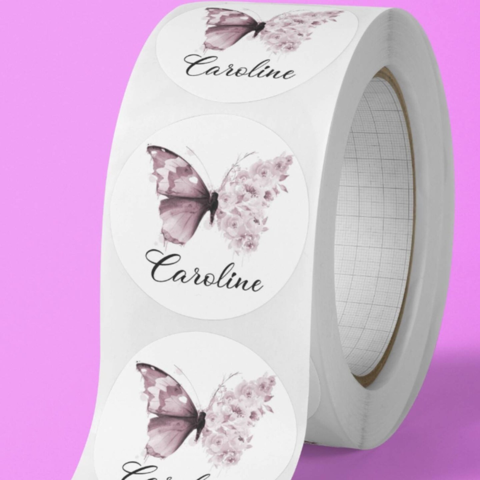 Personalised Butterfly Design Customised Name Label. Packaging ...
