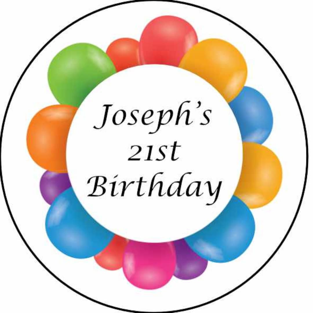 Personalised Balloons Stickers for Birthdays - Sweet Cone Stickers Girl ...