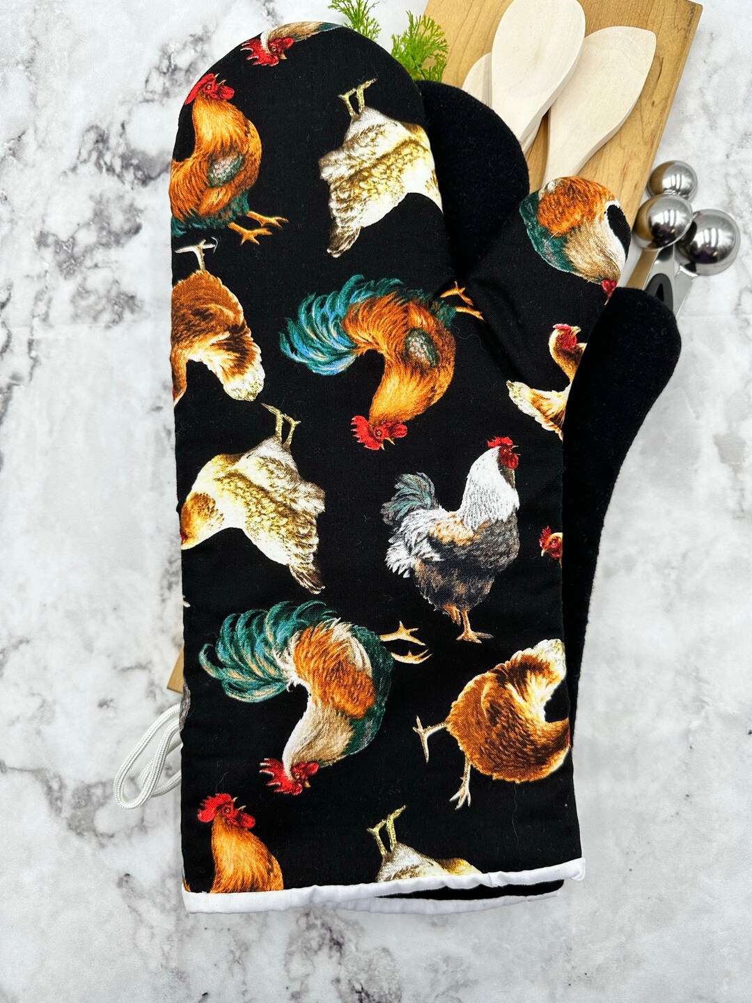 Oven Mitts! Chickens, Hen, Rooster. A Pair of Fully Functional, Long ...