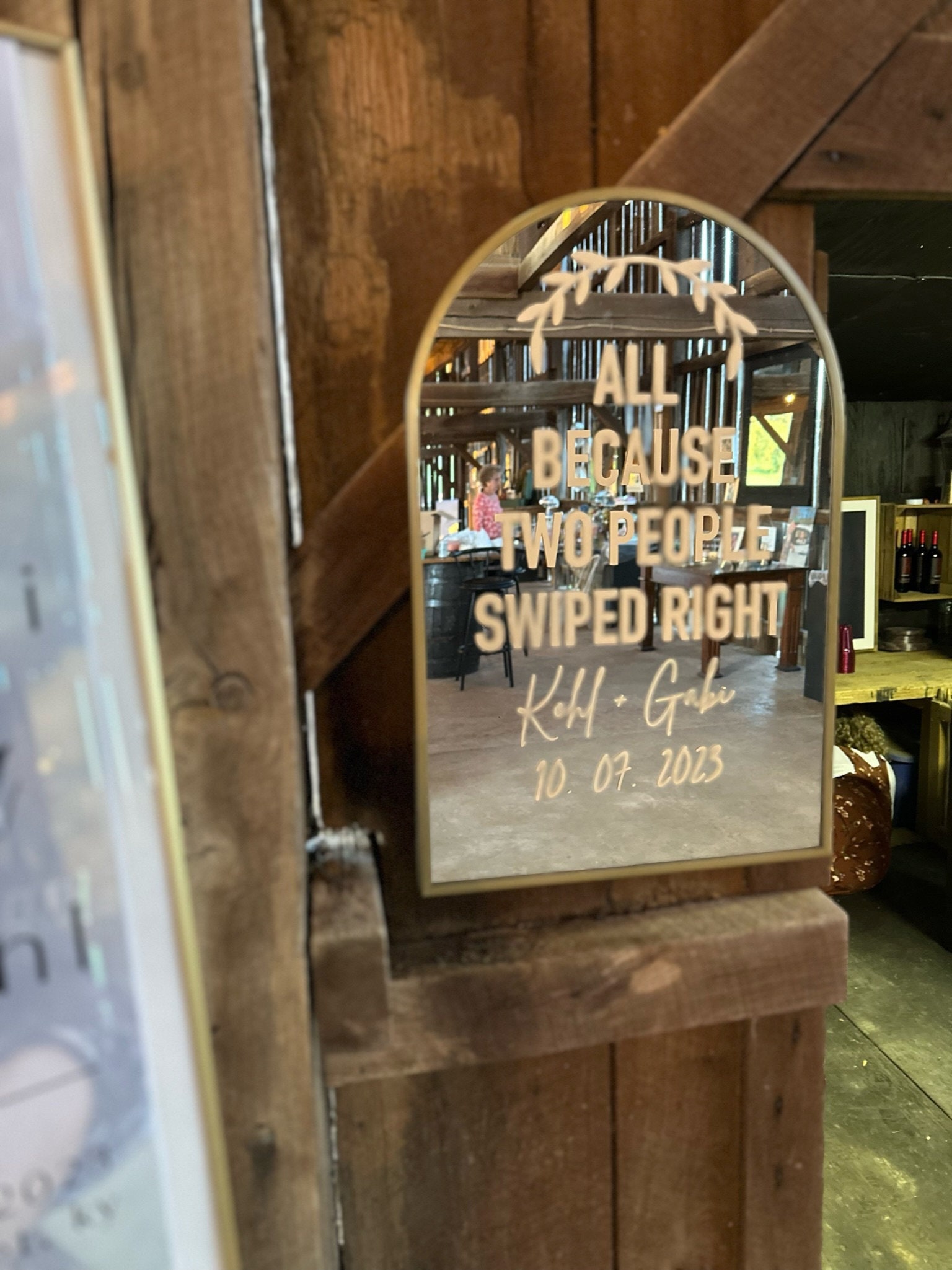 Custom Wedding Sign - All Because Two People Swiped Right - Etsy