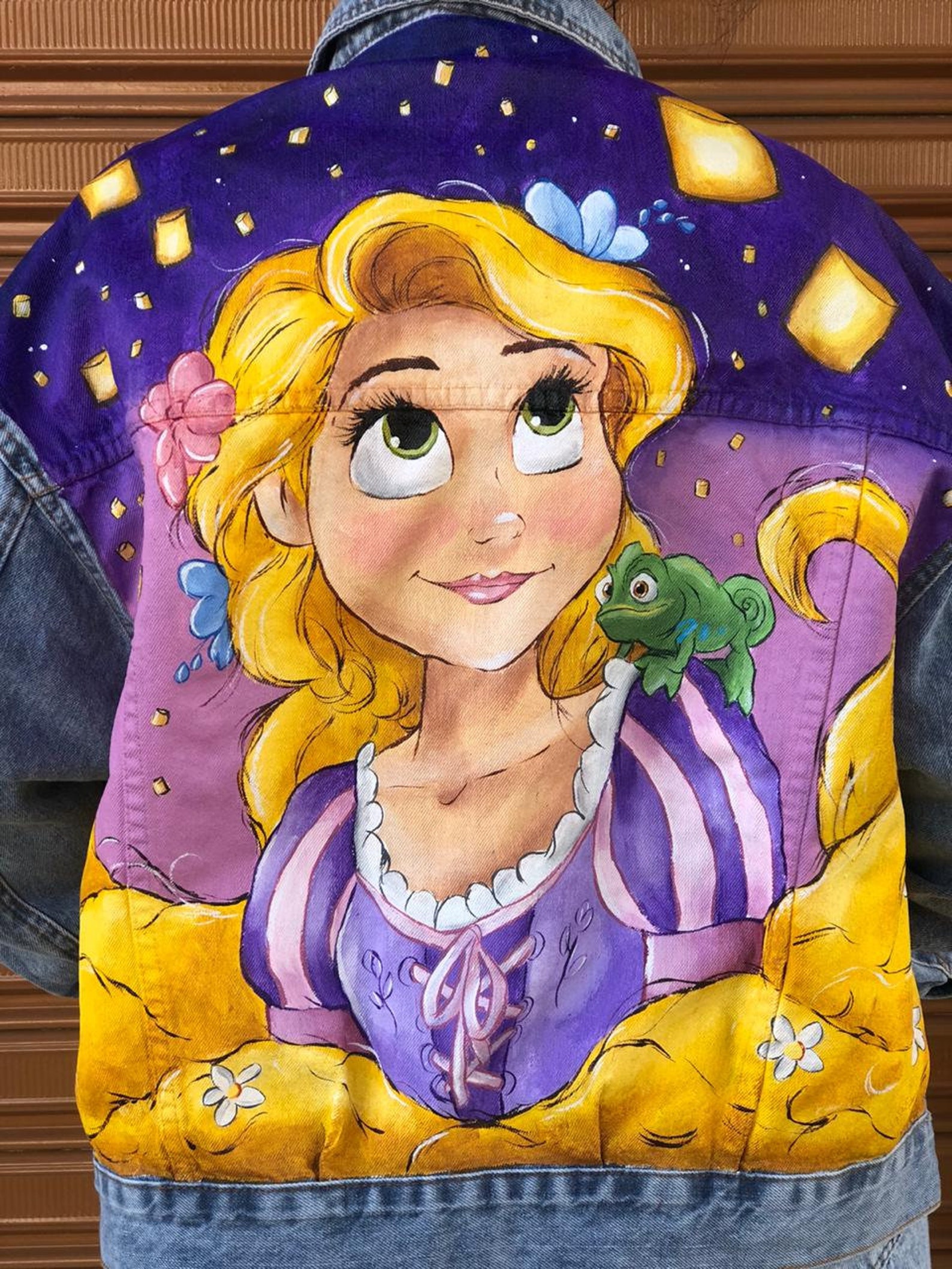 Tangled Rapunzel Handpainted Jean Jacket | Etsy
