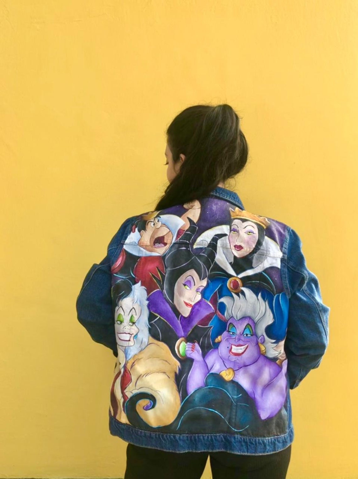 Hand-painted Disney Villains Denim Jacket, Customizable - Etsy