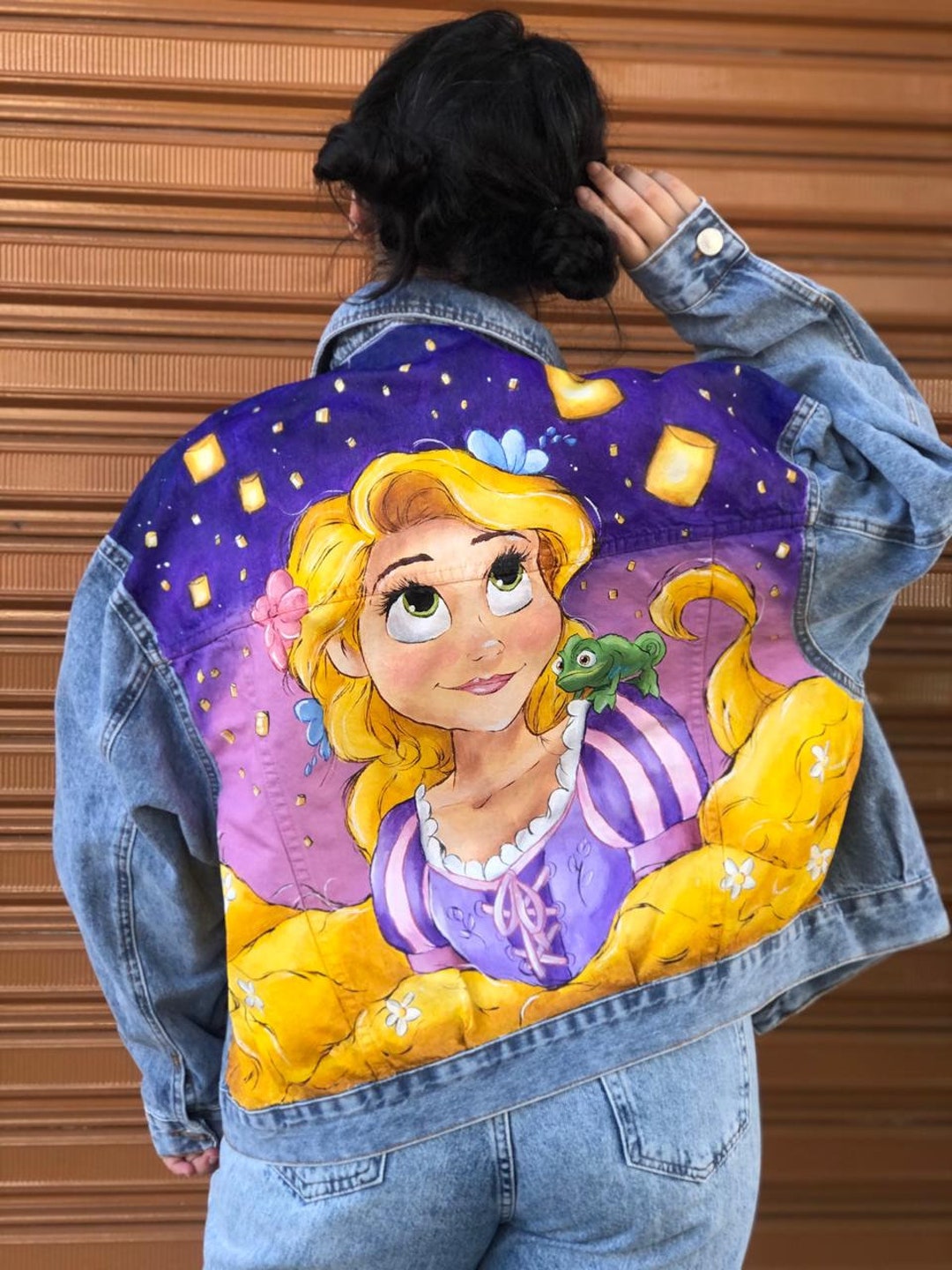 Tangled Rapunzel Handpainted Jean Jacket - Etsy