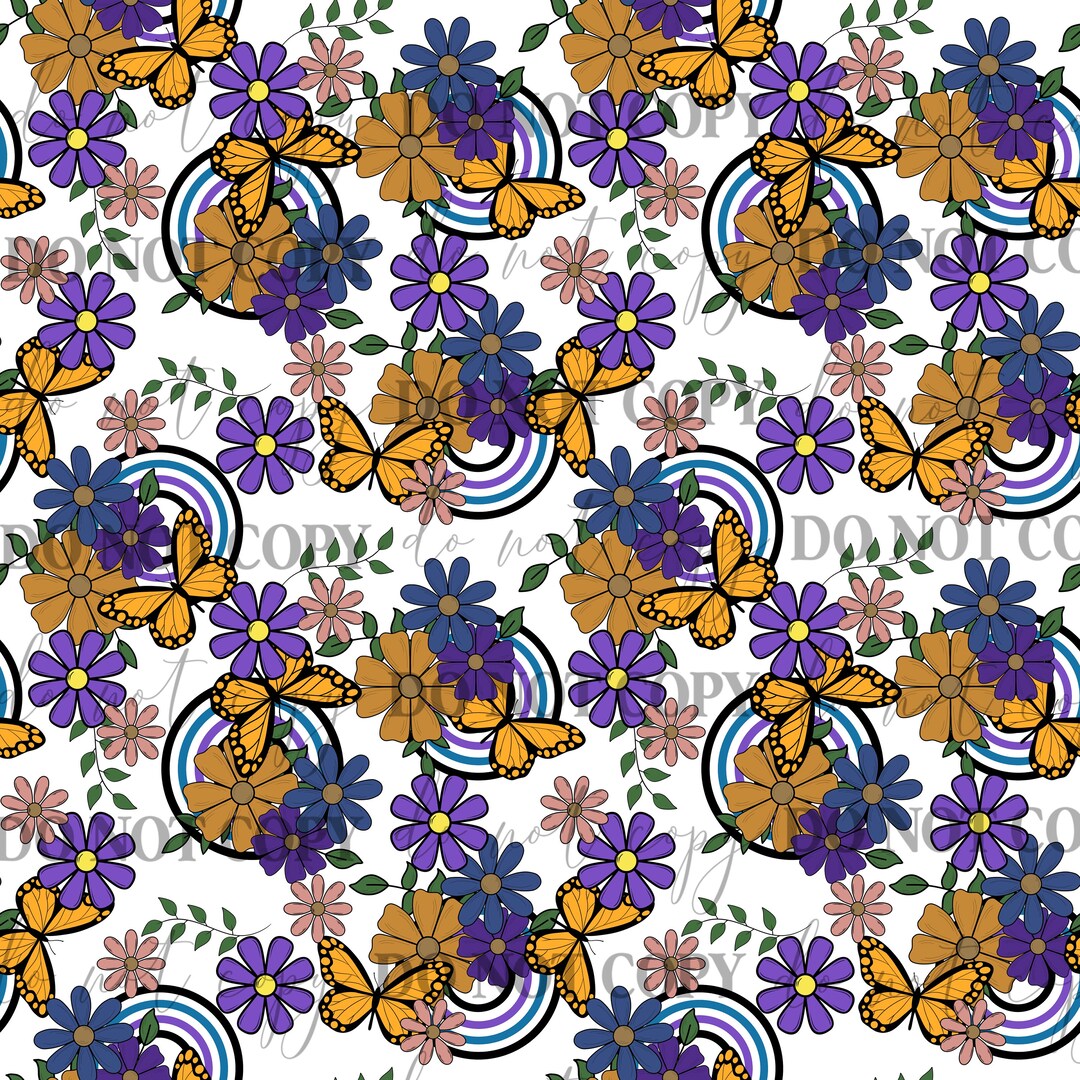 Floral Monarch Seamless, Pattern - Etsy