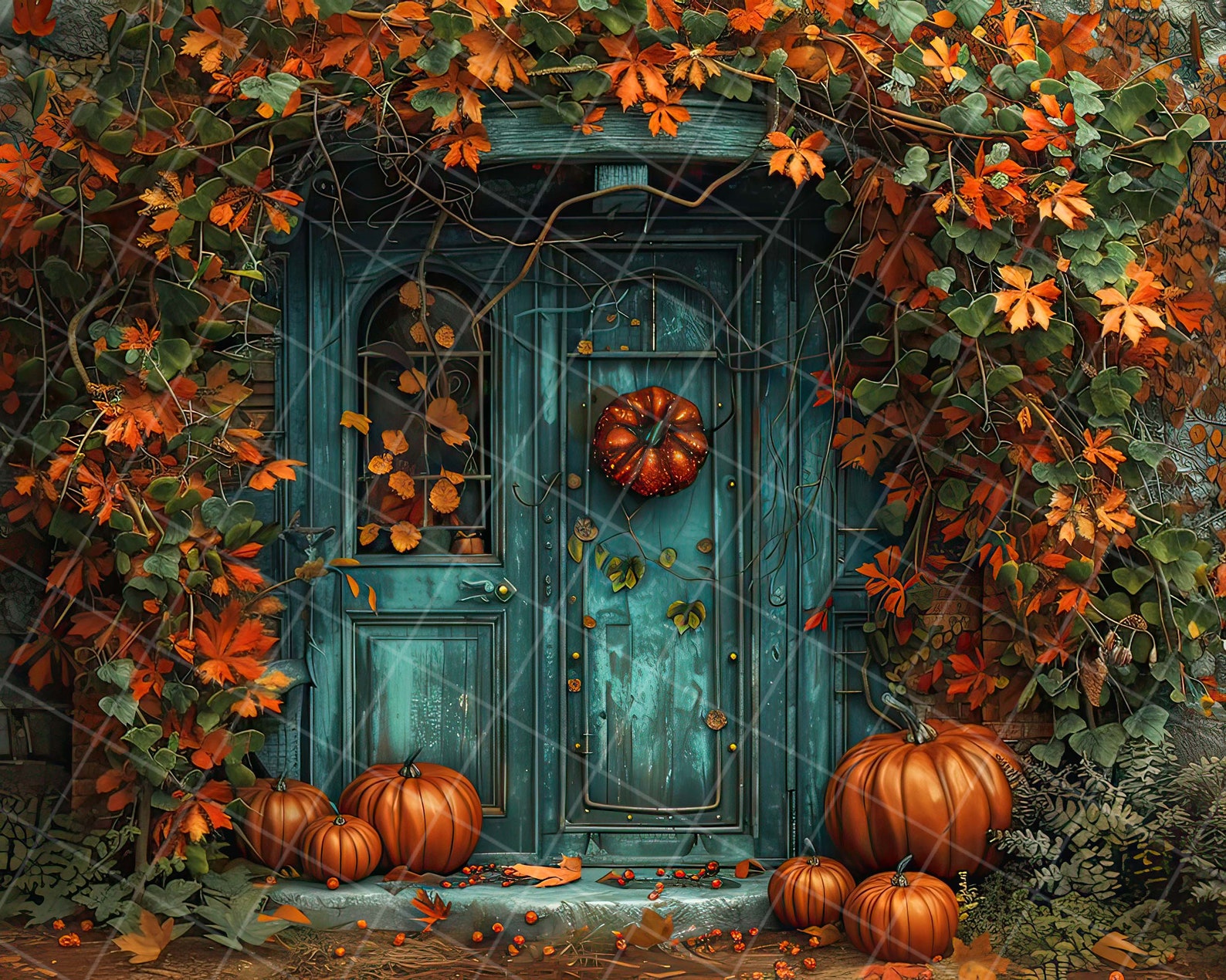 Cozy Autumn Porch Digital Background, Fall Backdrop - Etsy