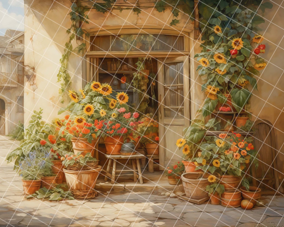 Quaint Flower Shop Digital Background, DIGITAL DOWNLOAD - Etsy