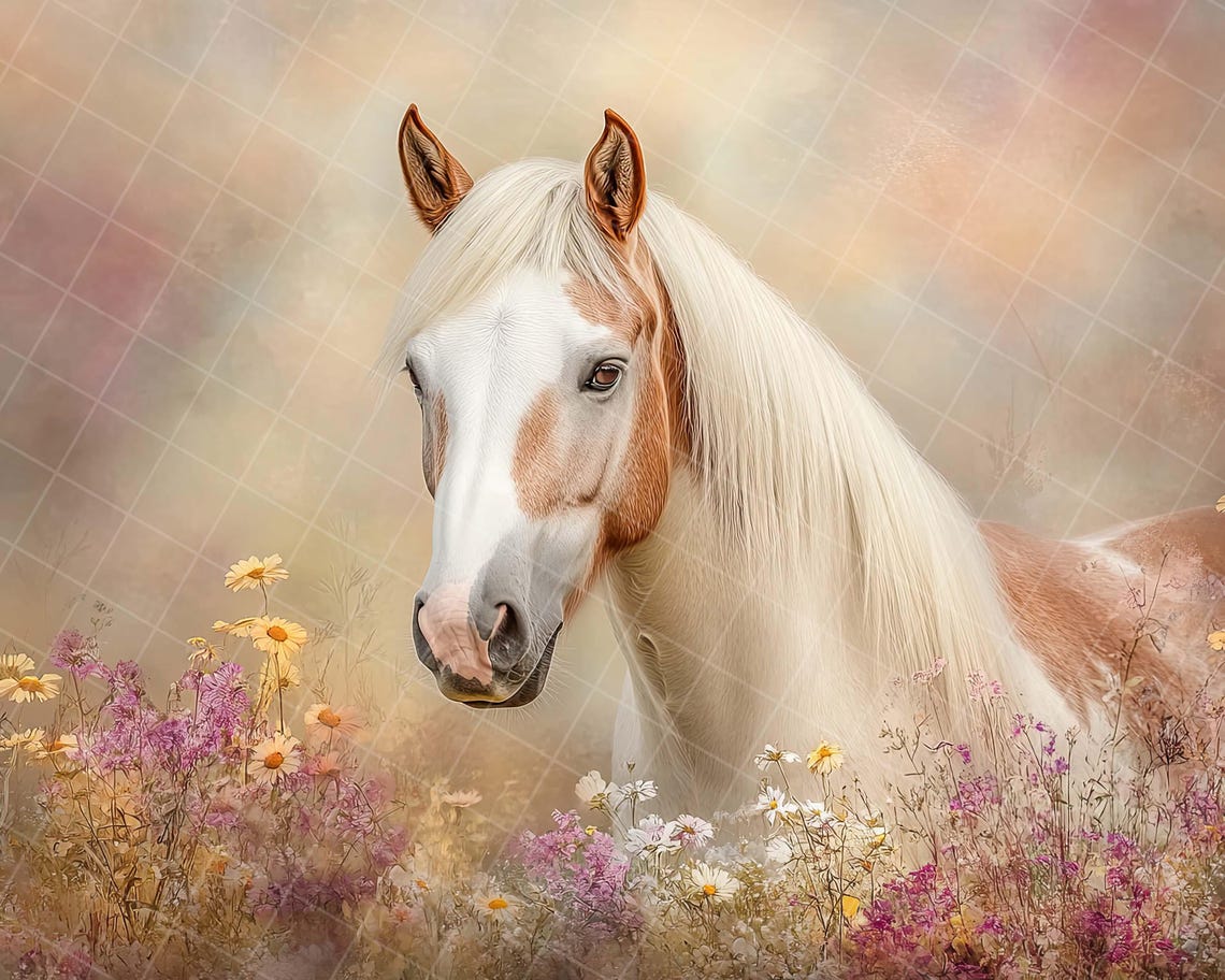 Autumn Pinto Horse Digital Backgrounds, Fall Backdrops, , DIGITAL ...