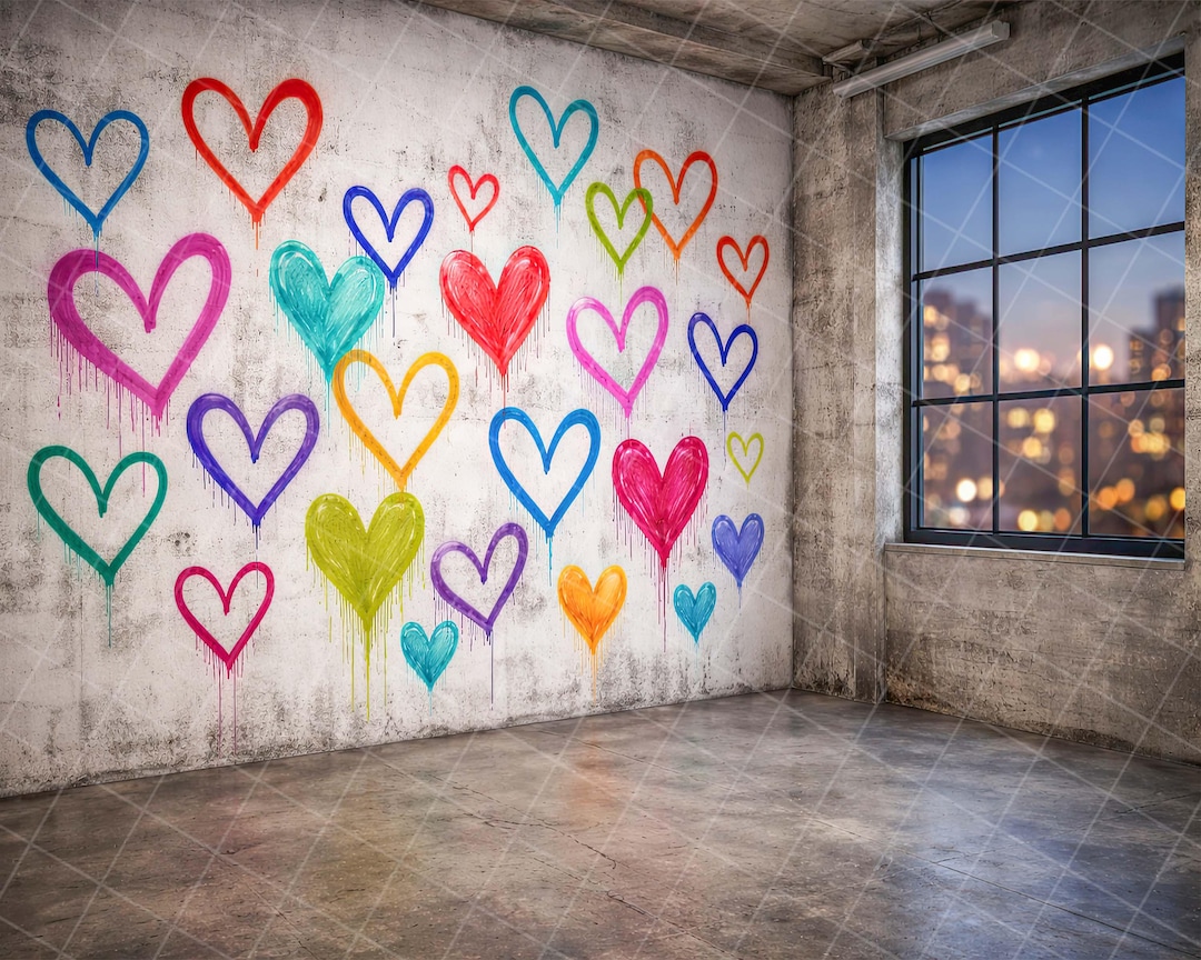 Urban Valentines Loft Digital Background, Spring, Room Backdrops, City ...