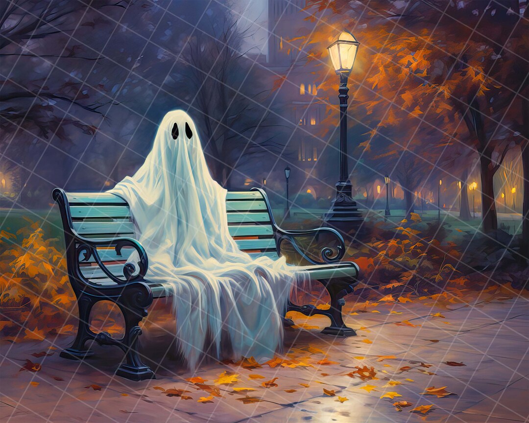 Ghost on Bench Digital, Commercial Use - Etsy