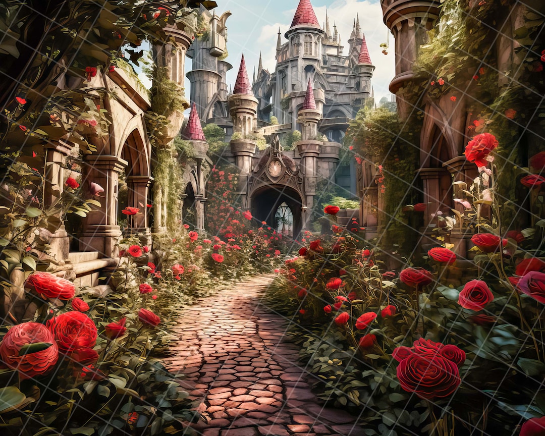 Rose Path Digital Background - Etsy