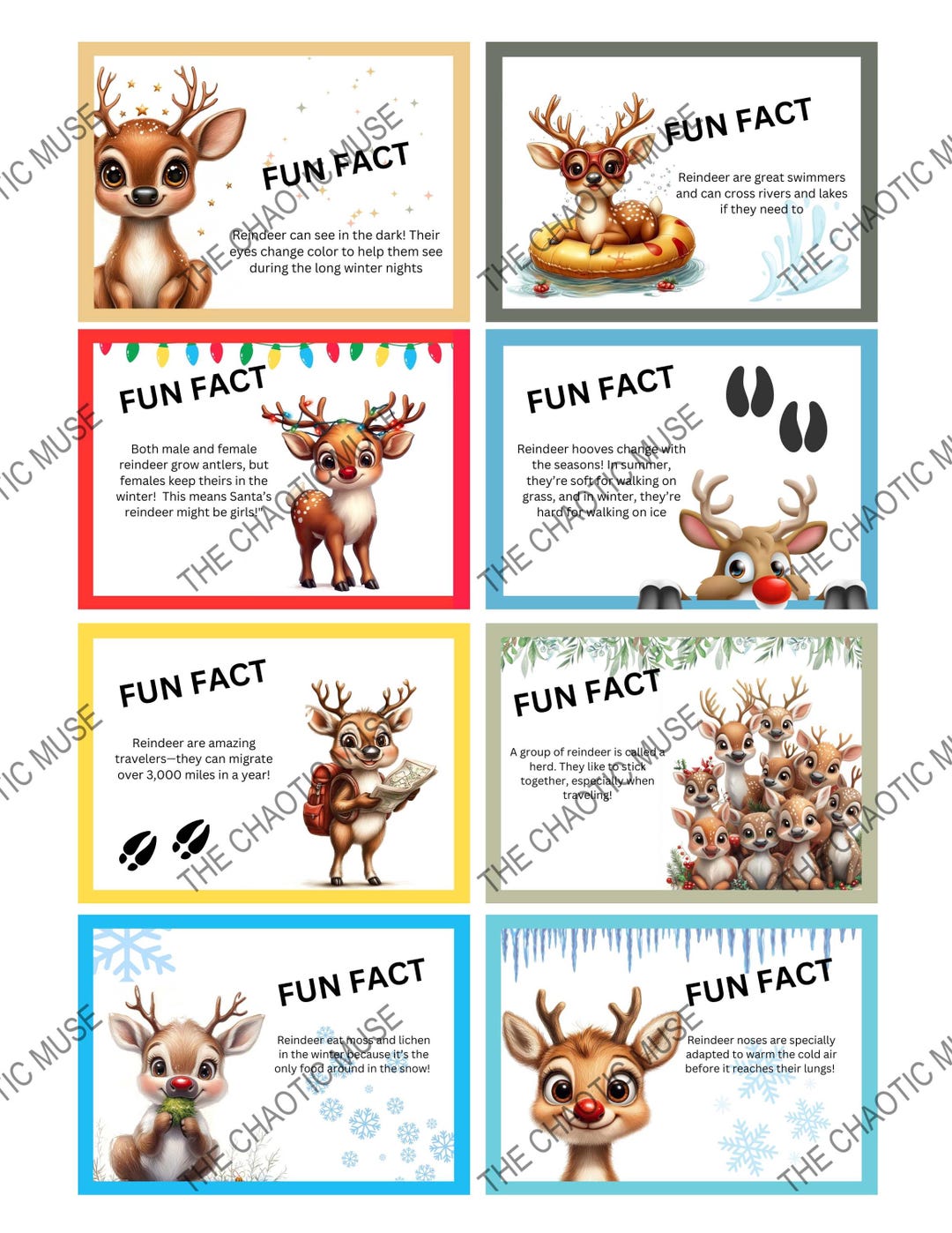 Fun Reindeer Facts for Kids, Lunchbox Notes, Educational Facts for ...