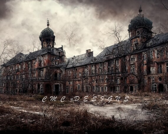 AI Abandoned Asylum Pack Digital Backgrounds Digital - Etsy