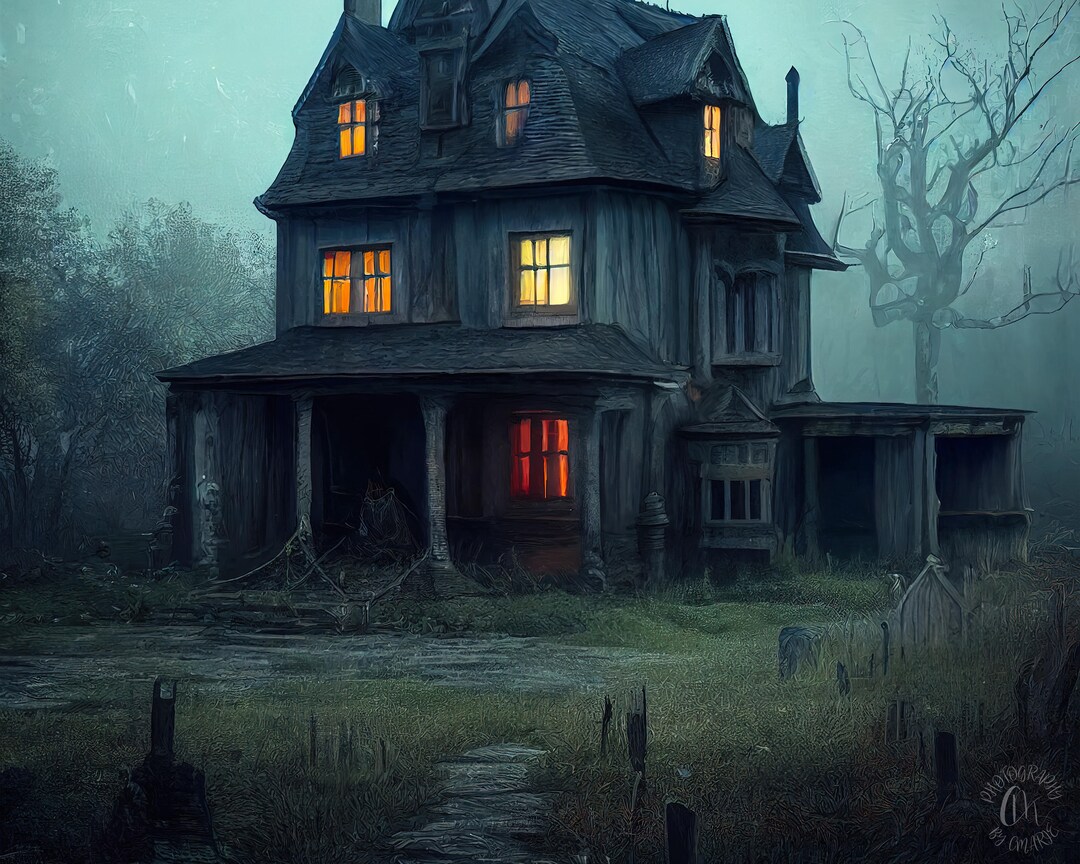 Haunted House Digital Background Background for Composites - Etsy