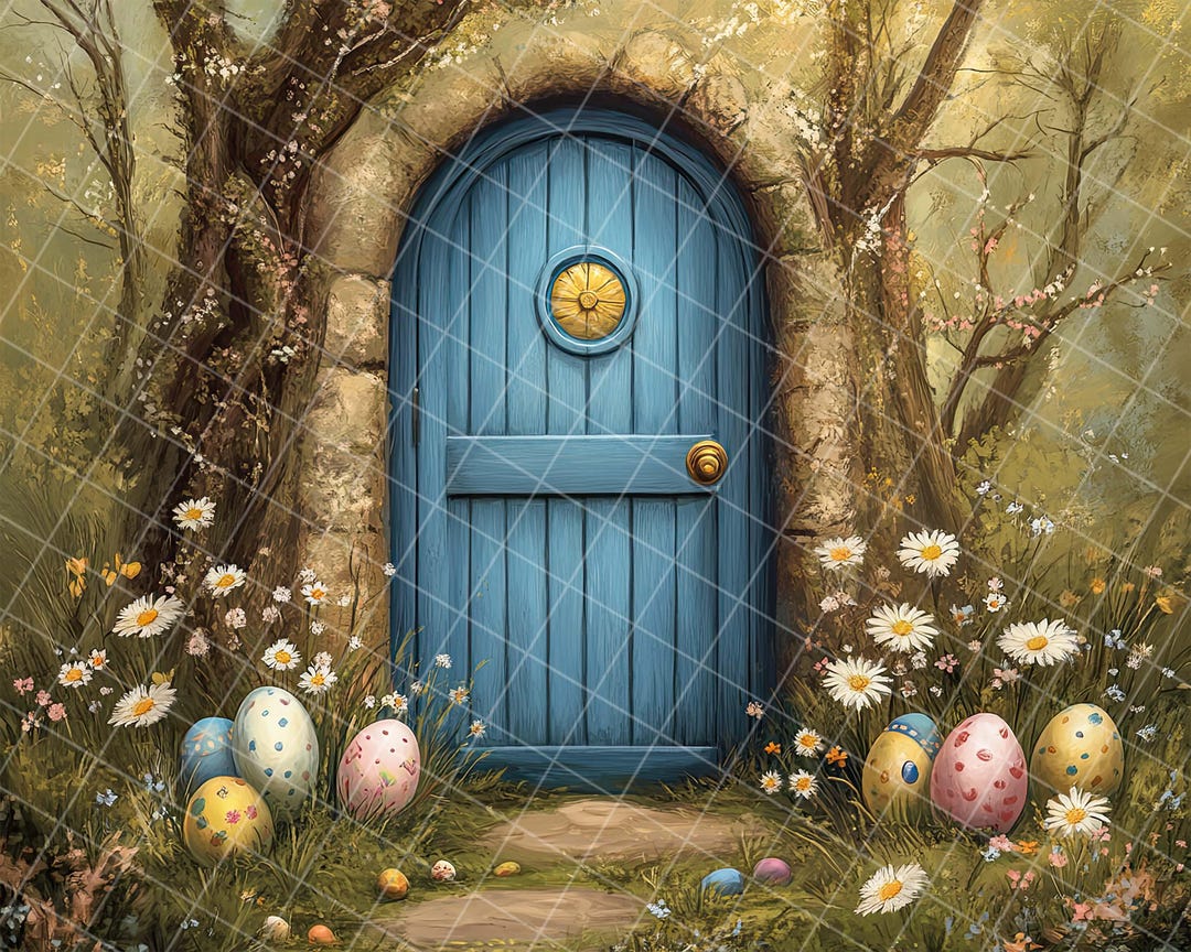 Easter Door Digital Backgrounds, Spring Digital Backdrops, Fantasy ...
