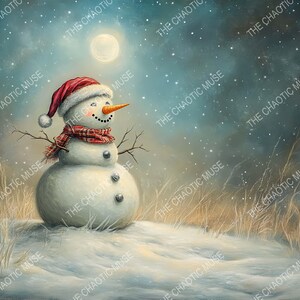 Snowman Digital Backgrounds, Winter Backdrops, Holiday - Etsy
