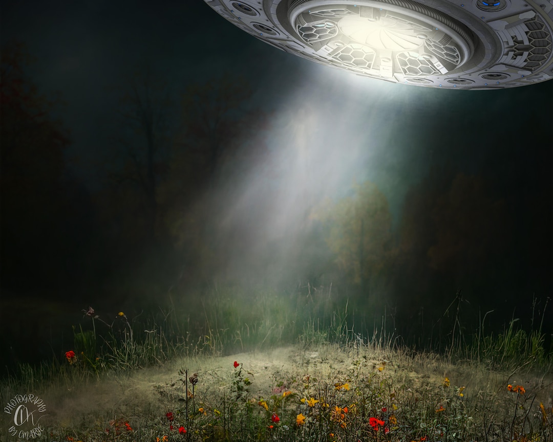 UFO Encounter Digital Background , Background for Composite, Fantasy ...