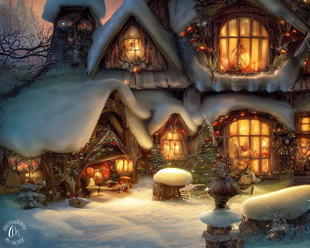 Winter Cottage Digital Background, Photography Background for ...