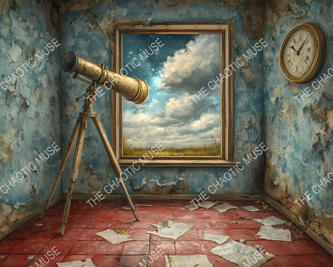 Observatory Digital Backgrounds, Celestial, Telescope Room Digital ...