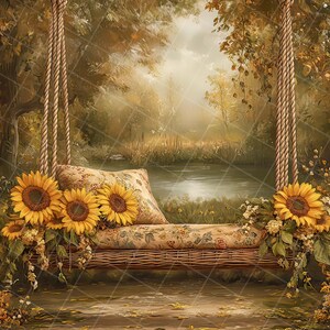 Autumn Swing Digital Backgrounds, Fall Backdrop for Composite - Etsy