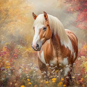 Autumn Pinto Horse Digital Backgrounds, Fall Backdrops, , DIGITAL ...