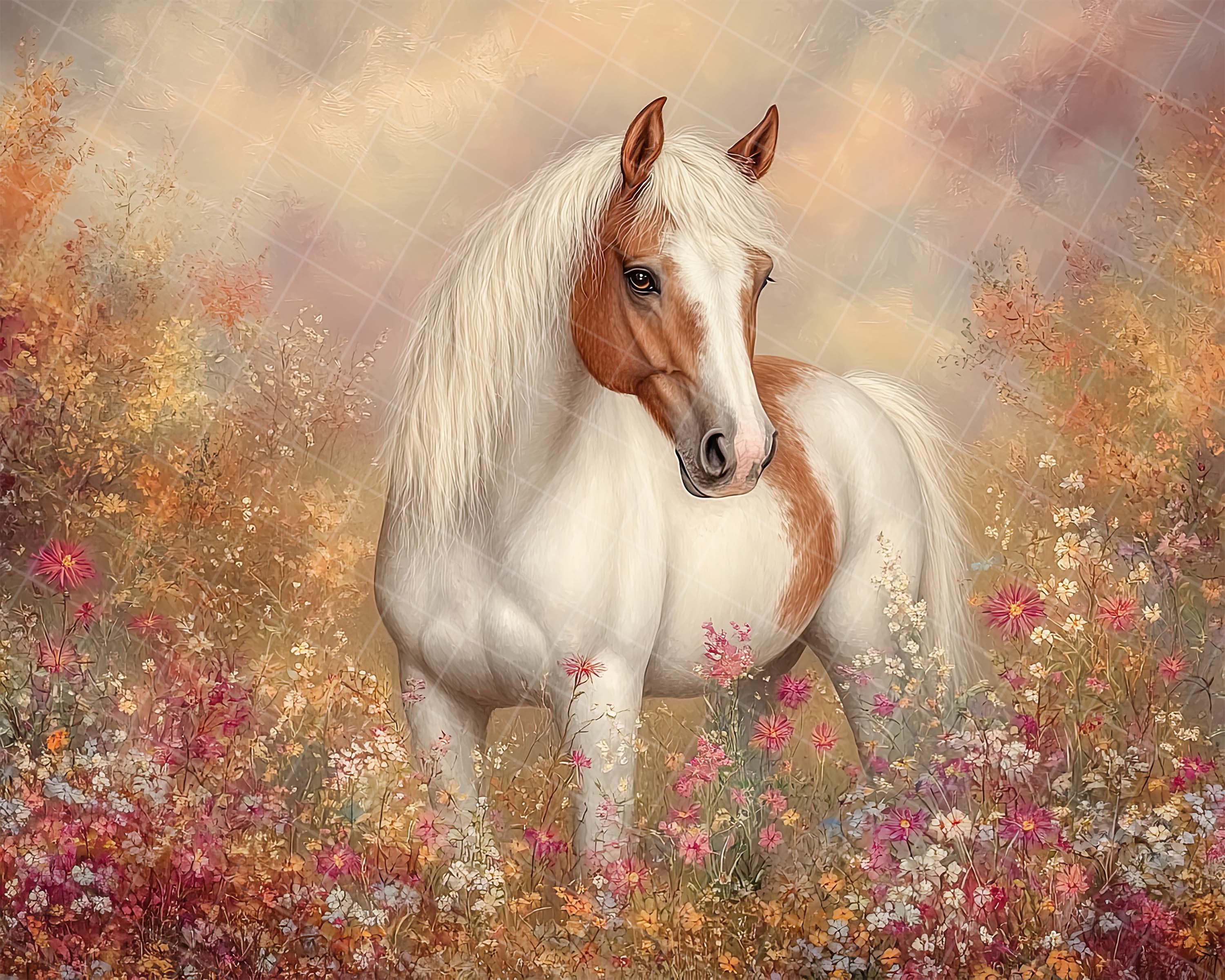 Autumn Pinto Horse Digital Backgrounds, Fall Backdrops, , DIGITAL ...