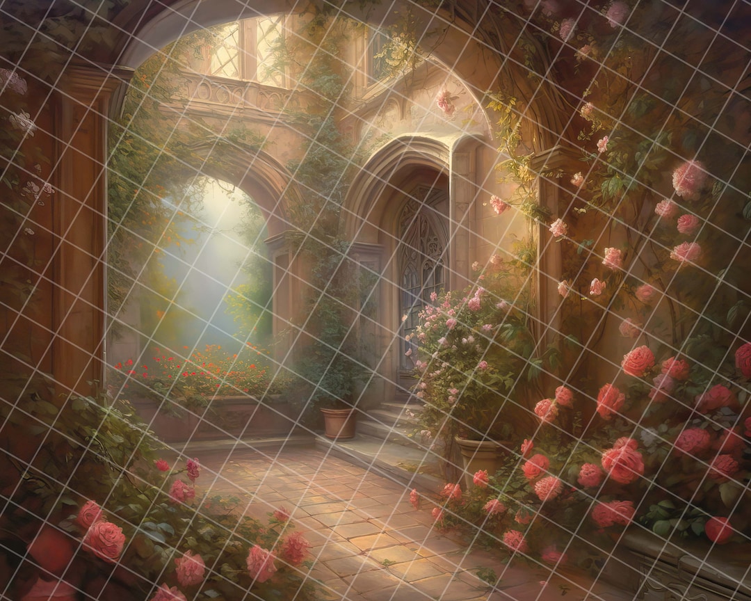 Romantic Rose Room Digital Background - Etsy