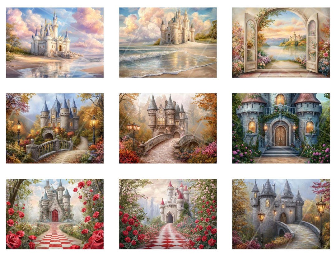 Castle Bundle Digital Backgrounds, Fairytale Composite Backdrops ...