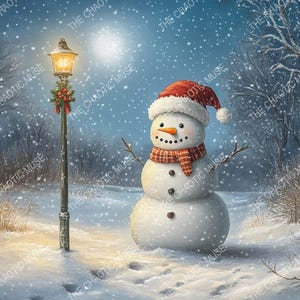 Snowman Digital Backgrounds, Winter Backdrops, Holiday - Etsy