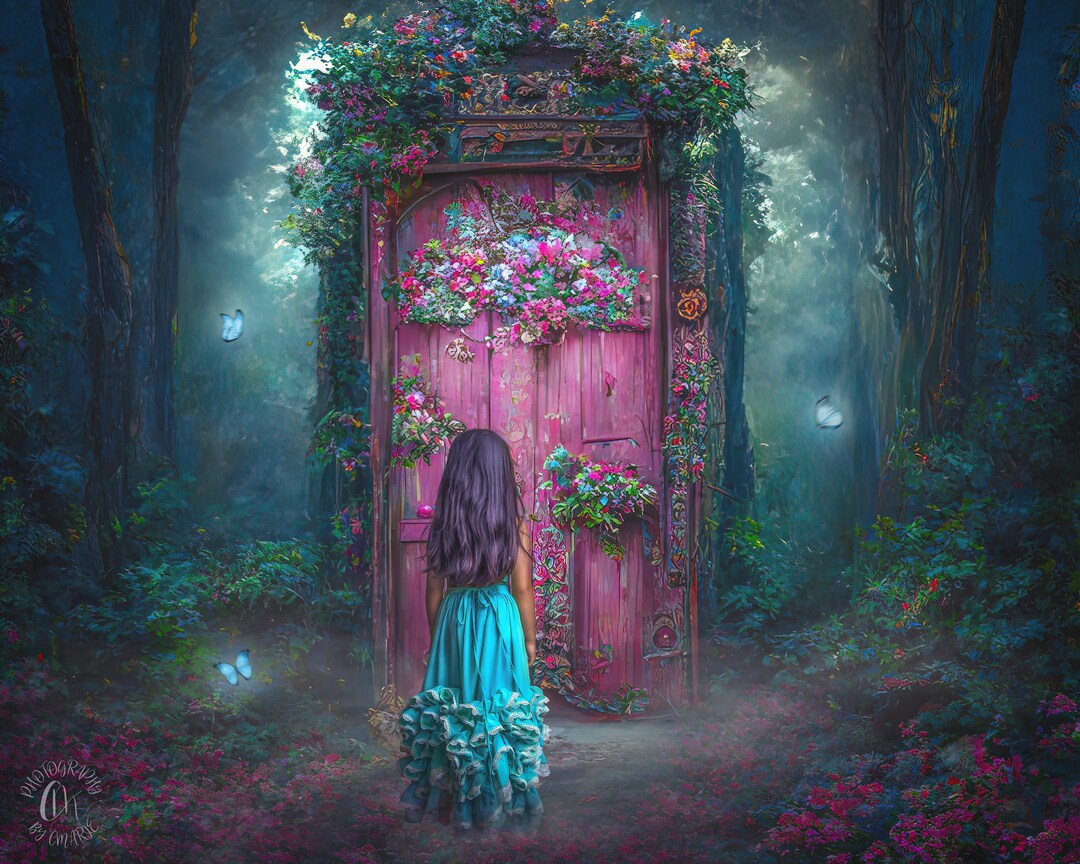AI Enchanted Door Digital Background ,fantasy Door Background ...
