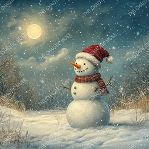 Snowman Digital Backgrounds, Winter Backdrops, Holiday - Etsy