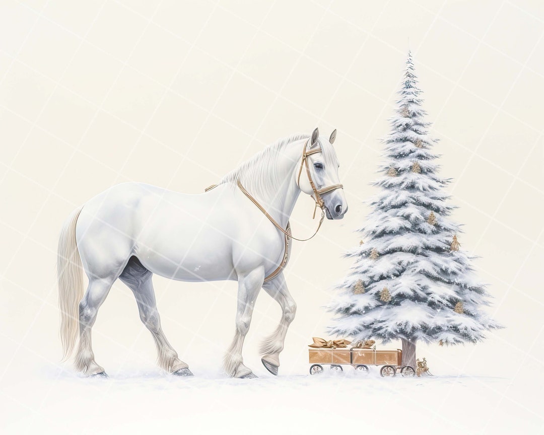Winter Horse Digital Backgrounds - Etsy