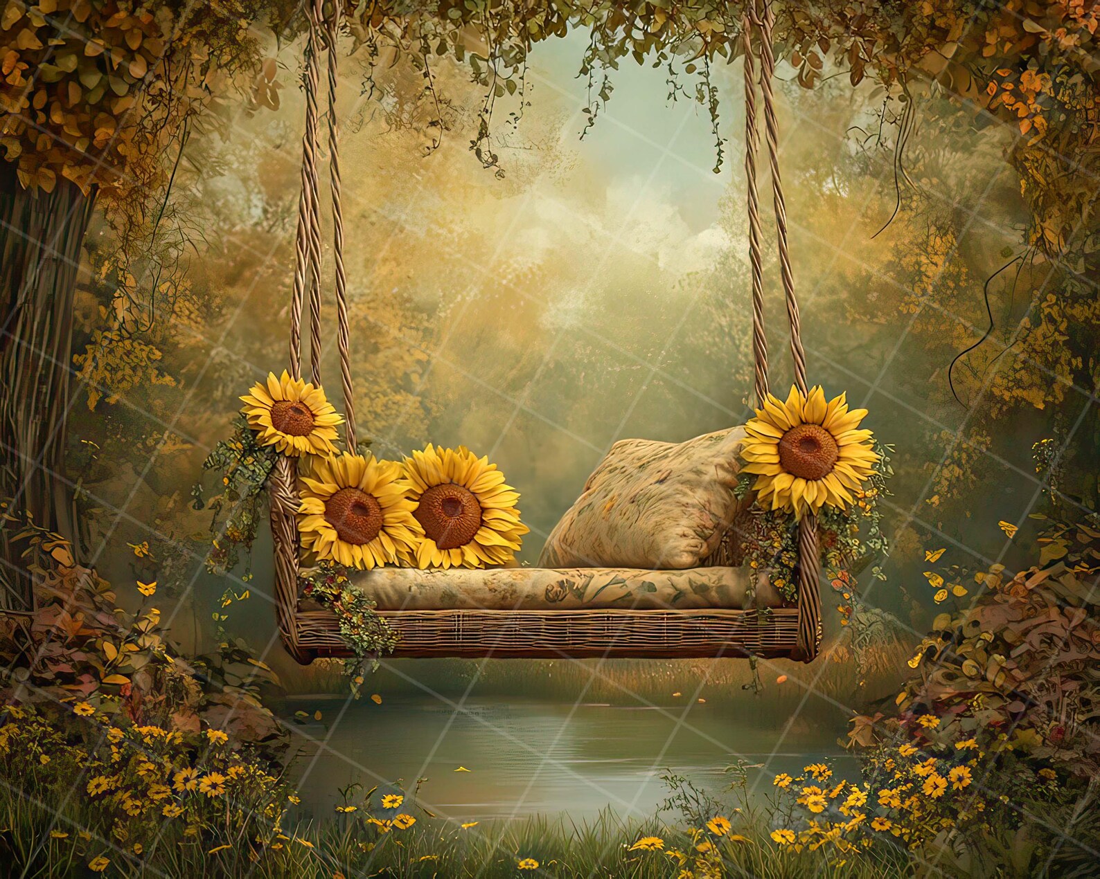 Autumn Swing Digital Backgrounds, Fall Backdrop for Composite - Etsy