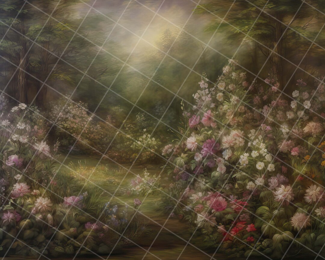 Romantic Garden Digital Background - Etsy