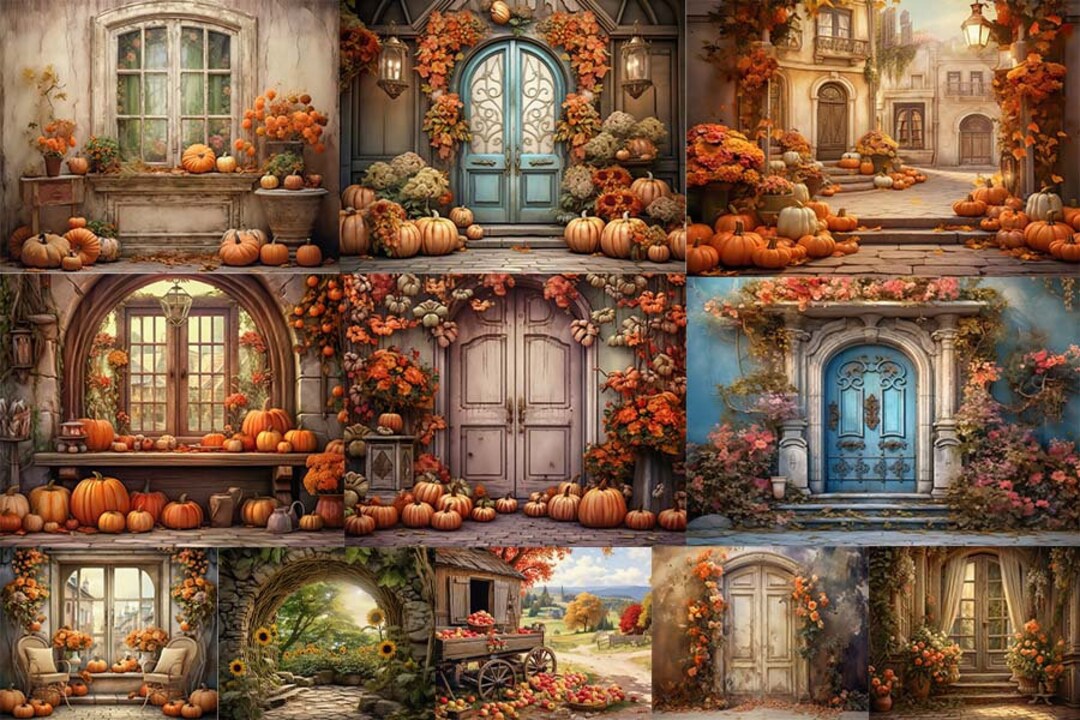 Fall Harvest Bundle Digital Backgrounds/ Textures, Autumn Backdrops ...