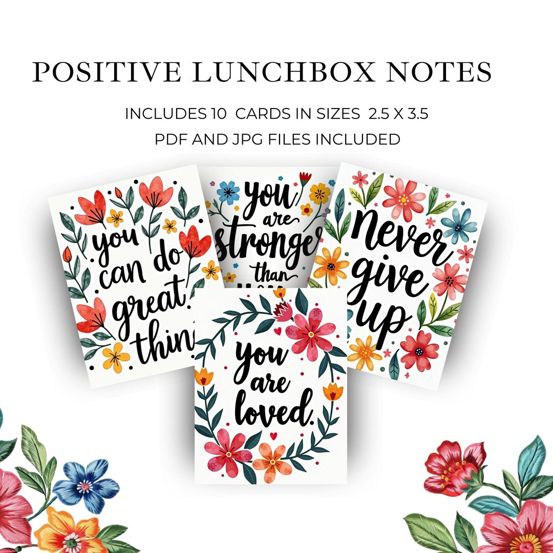 Positive Notes for Kids, Lunchbox Notes, Motivational, Affirmation ...