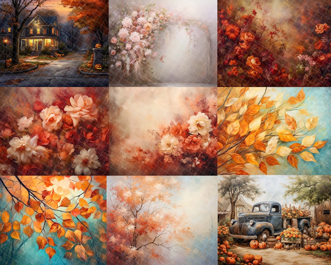 Autumn Bundle Digital Backgrounds and Textures, for Composite, Fall ...