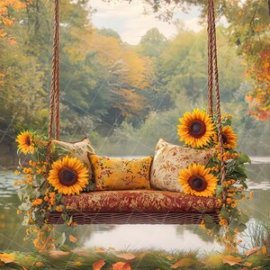 Autumn Swing Digital Backgrounds, Fall Backdrop for Composite - Etsy