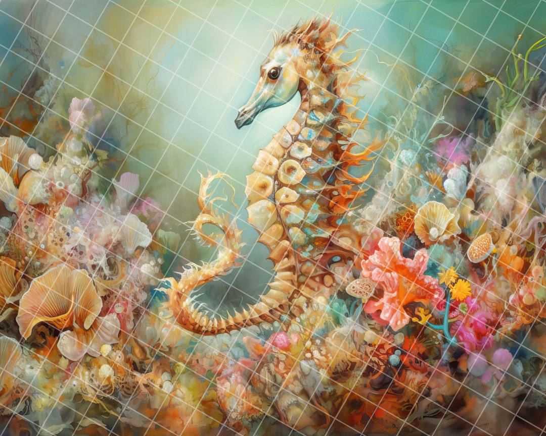 Sea Horse Digital Background - Etsy