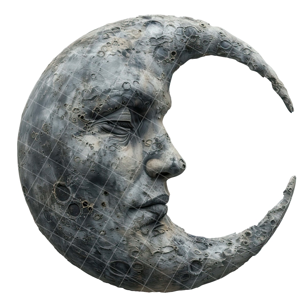 Spooky Moon Faces Overlays, Fantasy Graphic, Digital - Etsy