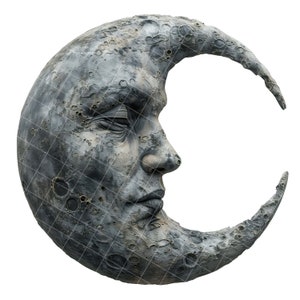 Spooky Moon Faces Overlays, Fantasy Graphic, Digital - Etsy