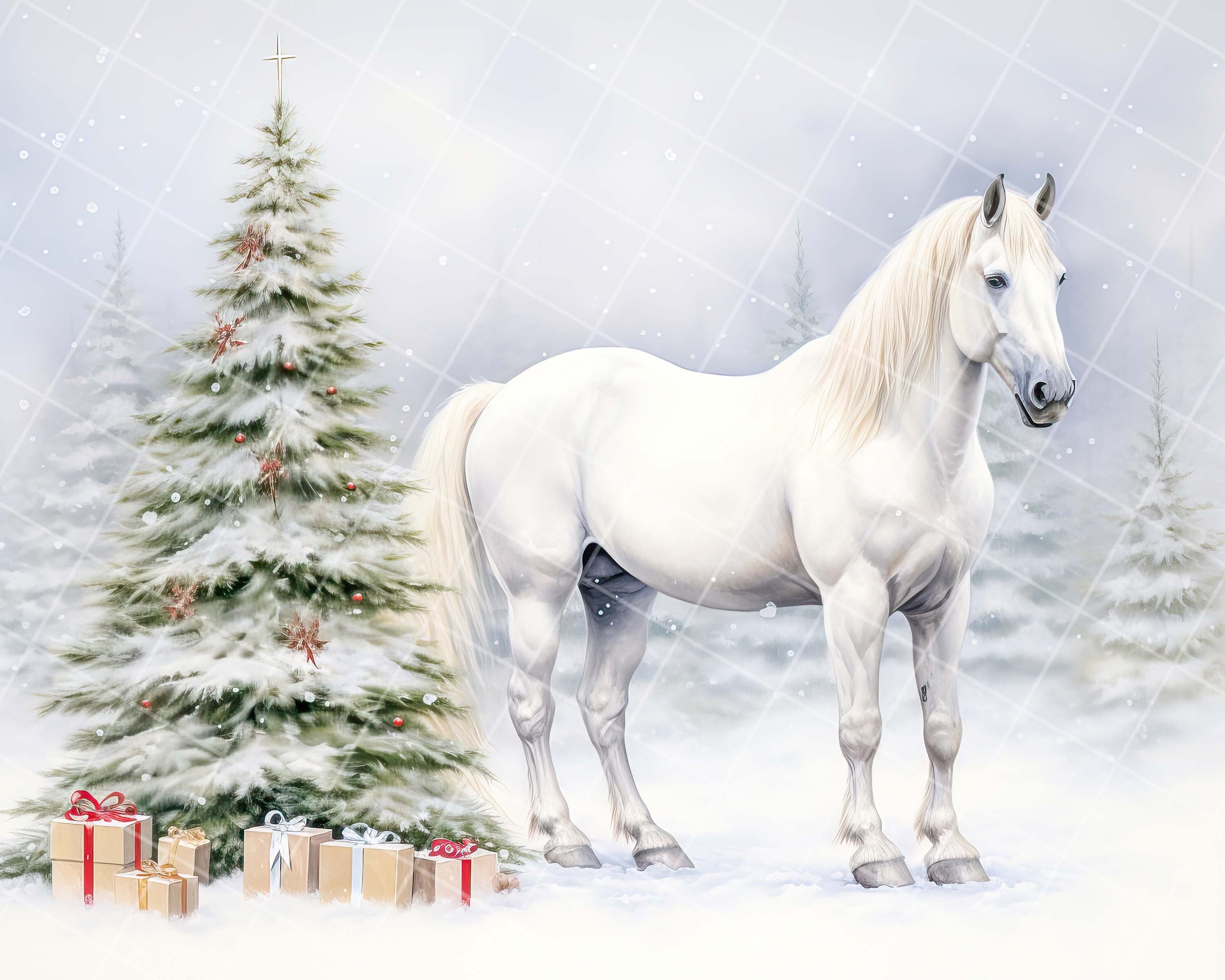 Winter Horse Digital Backgrounds - Etsy