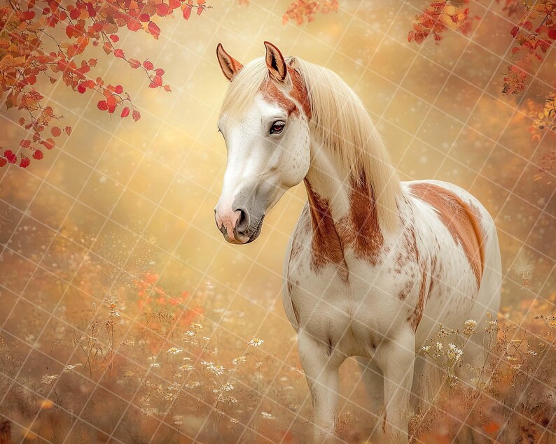 Autumn Pinto Digital Background, Horse Digital Backdrops,fall, for ...