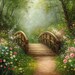 Springtime Bridge, Summer Digital Backdrop for Composite, Floral ...