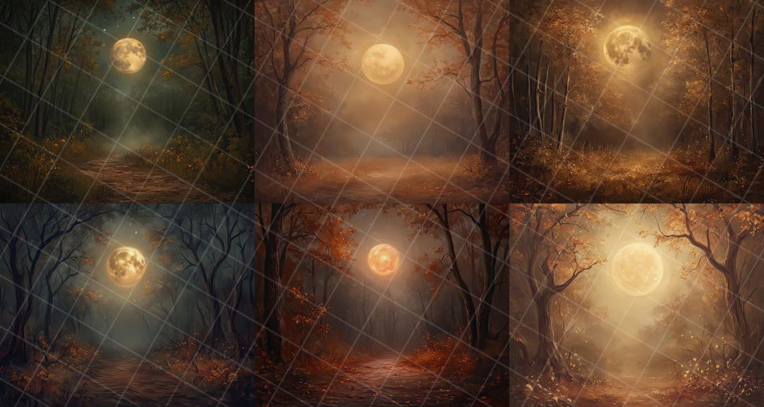 Moonlit Paths Digital Backgrounds, Forest Backdrop, for Composites - Etsy